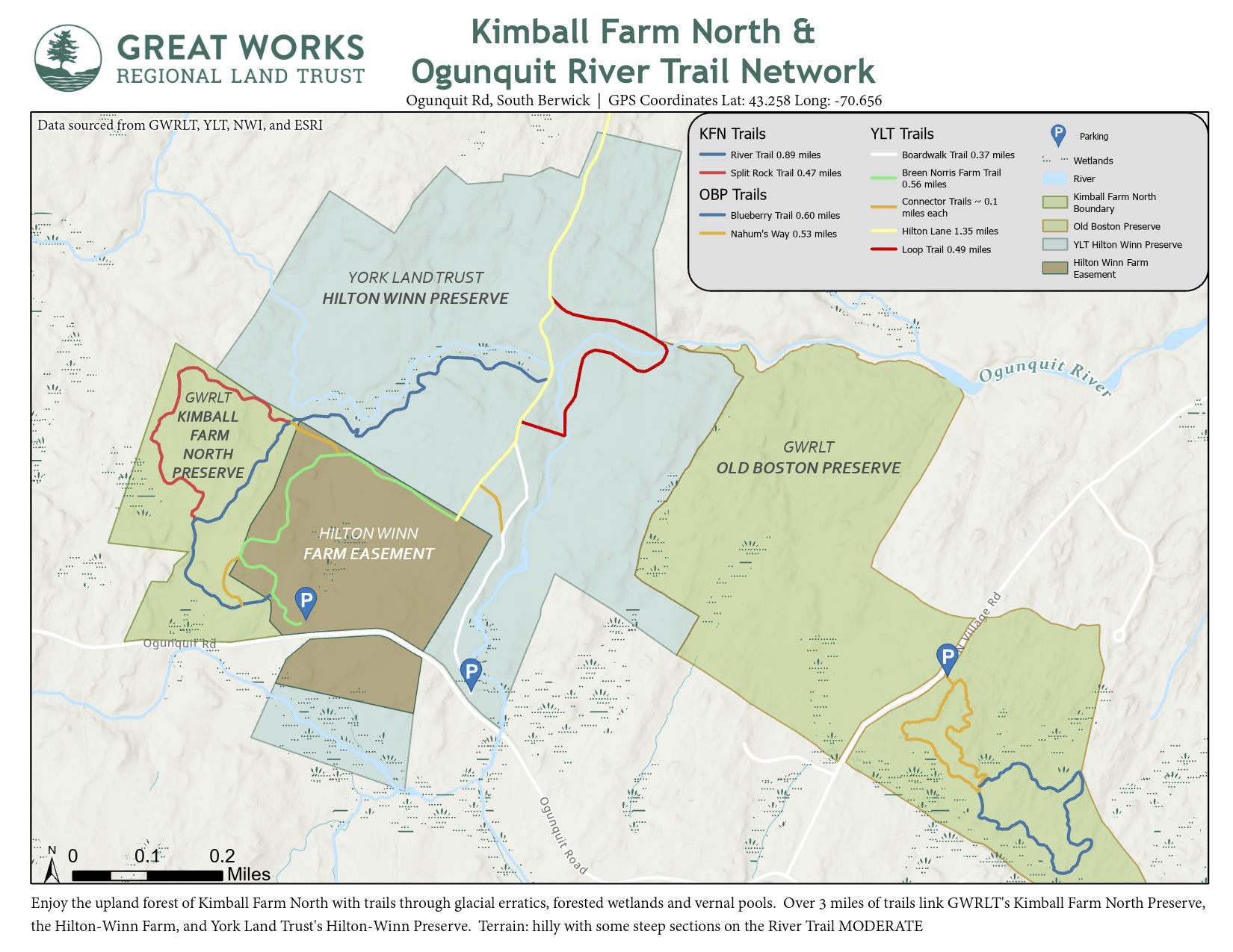 Kimball Farm North Hiking Trail Network in South Berwick, Maine